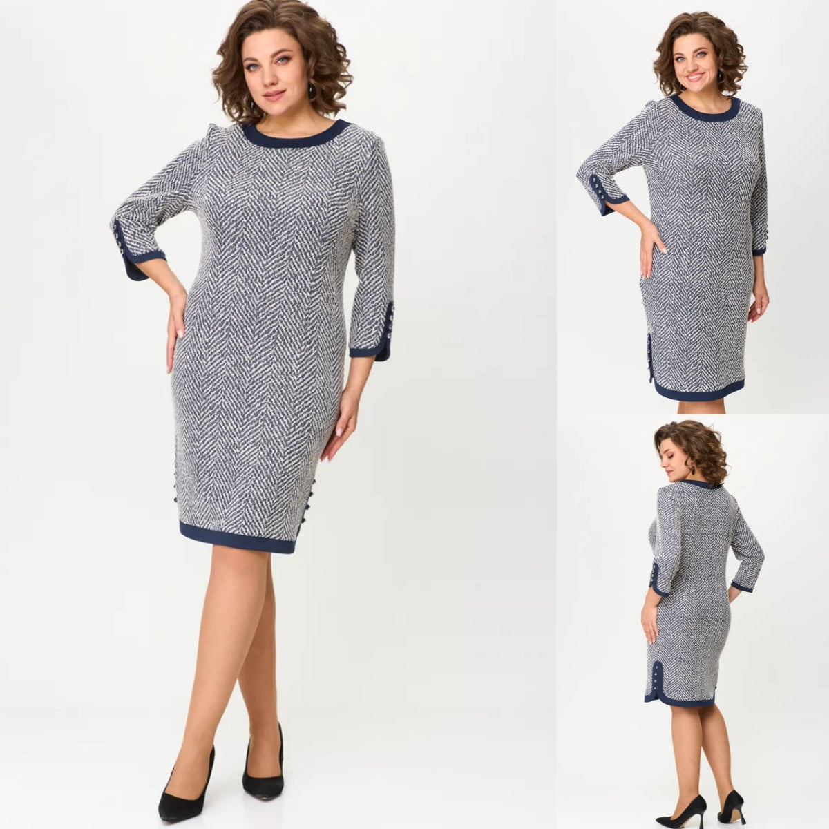 🔥🌈【S-5XL】2025 Nova moderna retro uska jesensko-zimska haljina visoke k ...